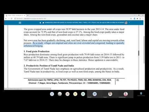 Tamil Nadu Economy - Agriculture | TNPSC Unit 9 Development Administration - YouTube