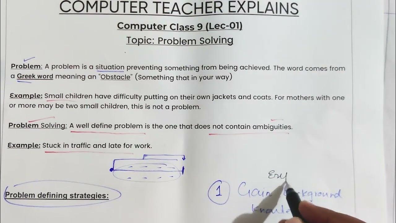 Problem Solving - Computer Science - Class 09 - Lecture 01 - YouTube