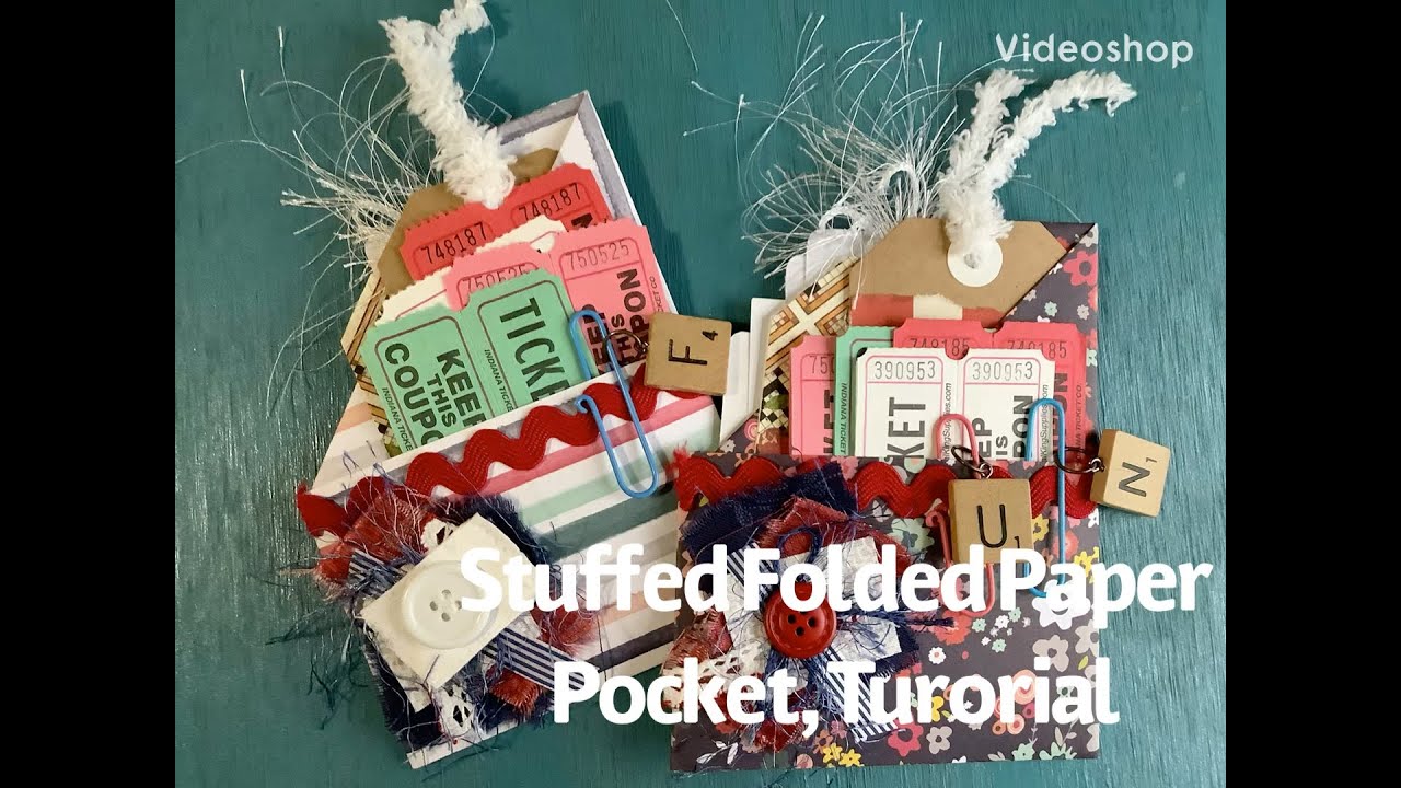 Stuffed Folded Paper Pocket, Tutorial - YouTube
