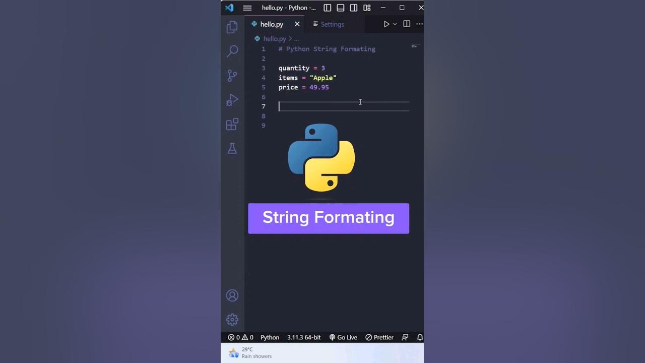 Python String Formating Python Webdesign Reactjs Youtube