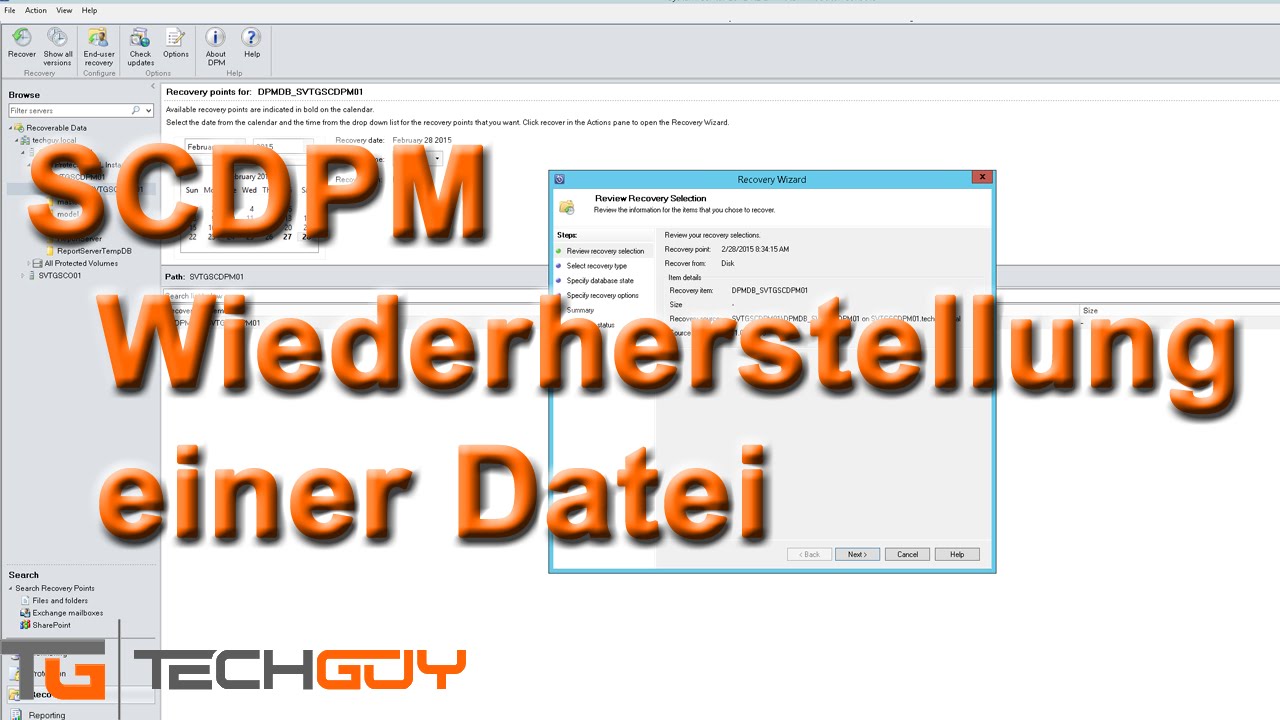 SCDPM - Recovery einer File Datasource | Techguy.at - YouTube