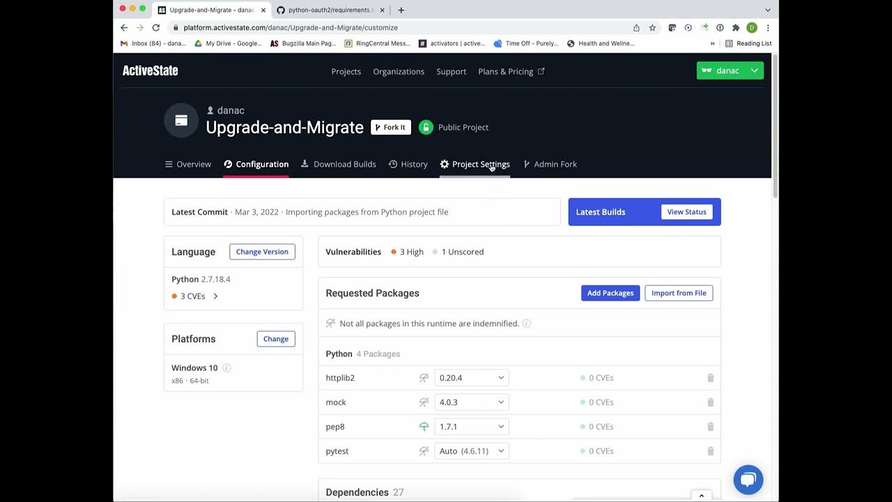 Activestate Platform Demo How To Upgrade A Python 2 Environment Youtube