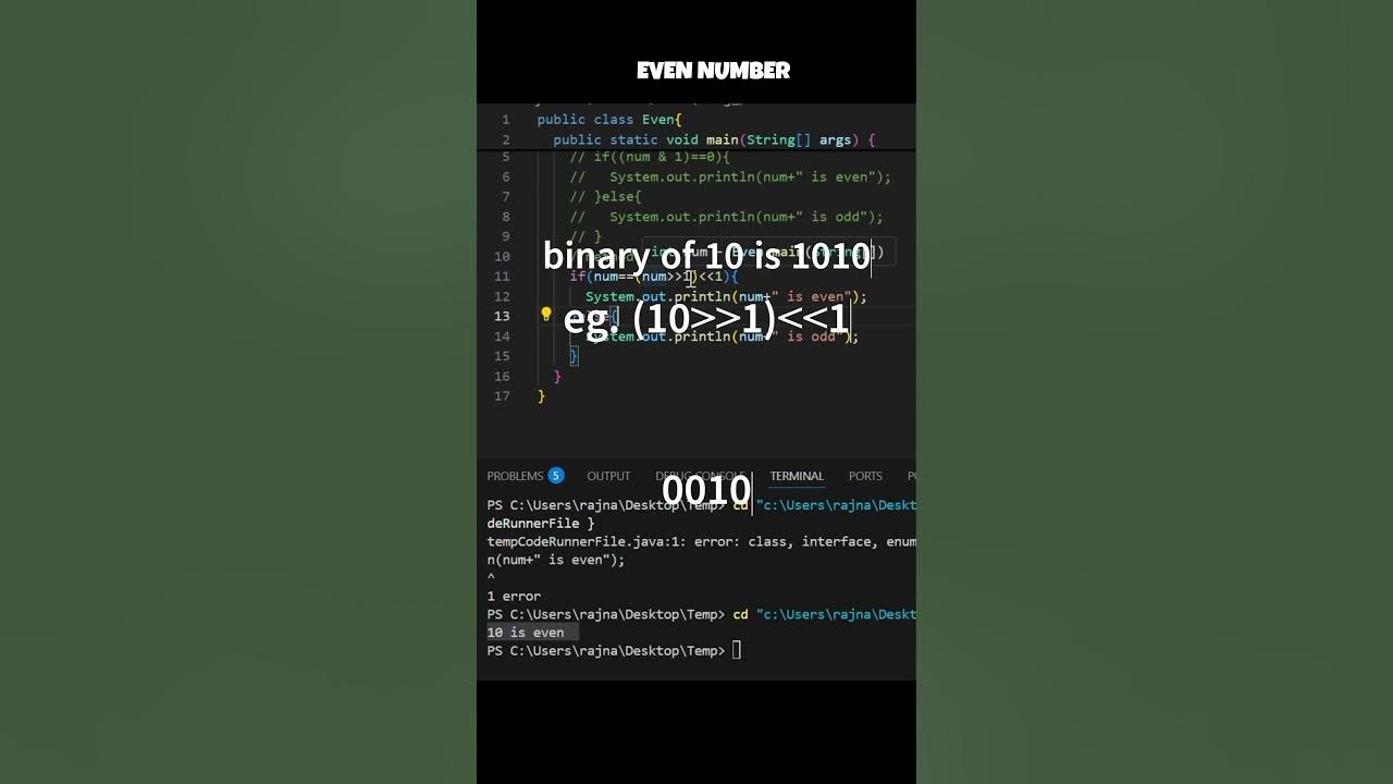 🚀 2 Ways to Find Even Numbers Using Bit Manipulation in Java! ⚡ | Smart Coding Trick #coding # ...