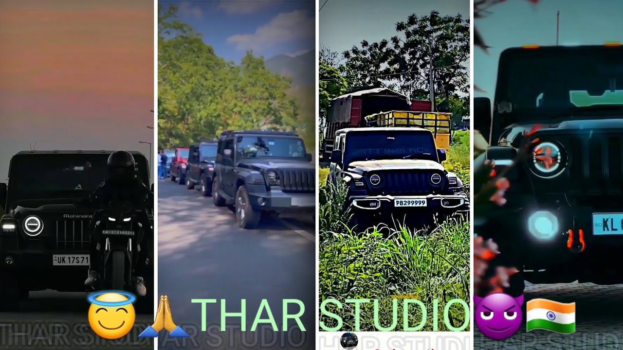 THAR😇STUDIO😈Modified😍Thar Status🙏🎯lovers🔥Trending🥵Shayari🇮🇳🥀indian car ...