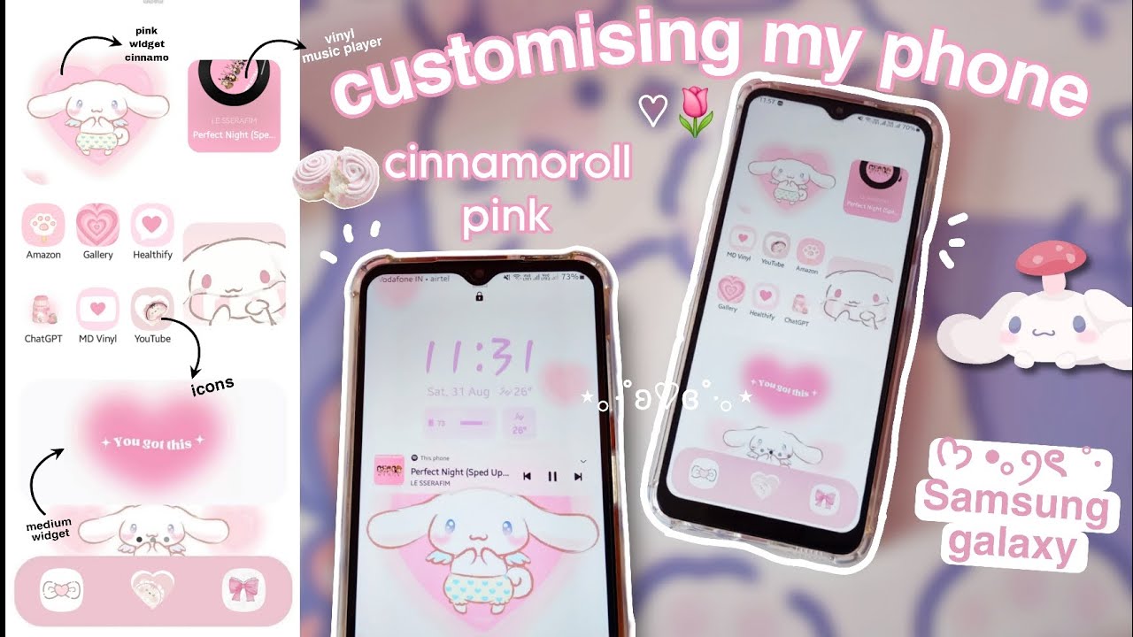 customising my (samsung) phone aesthetic | ᡣ𐭩 •｡ꪆৎ cinnamoroll pink 💗 ...