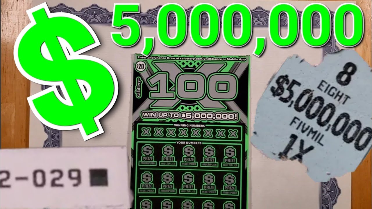 $20 100X California Scratcher (Green) $5,000,000 Jackpot! Black Box ...