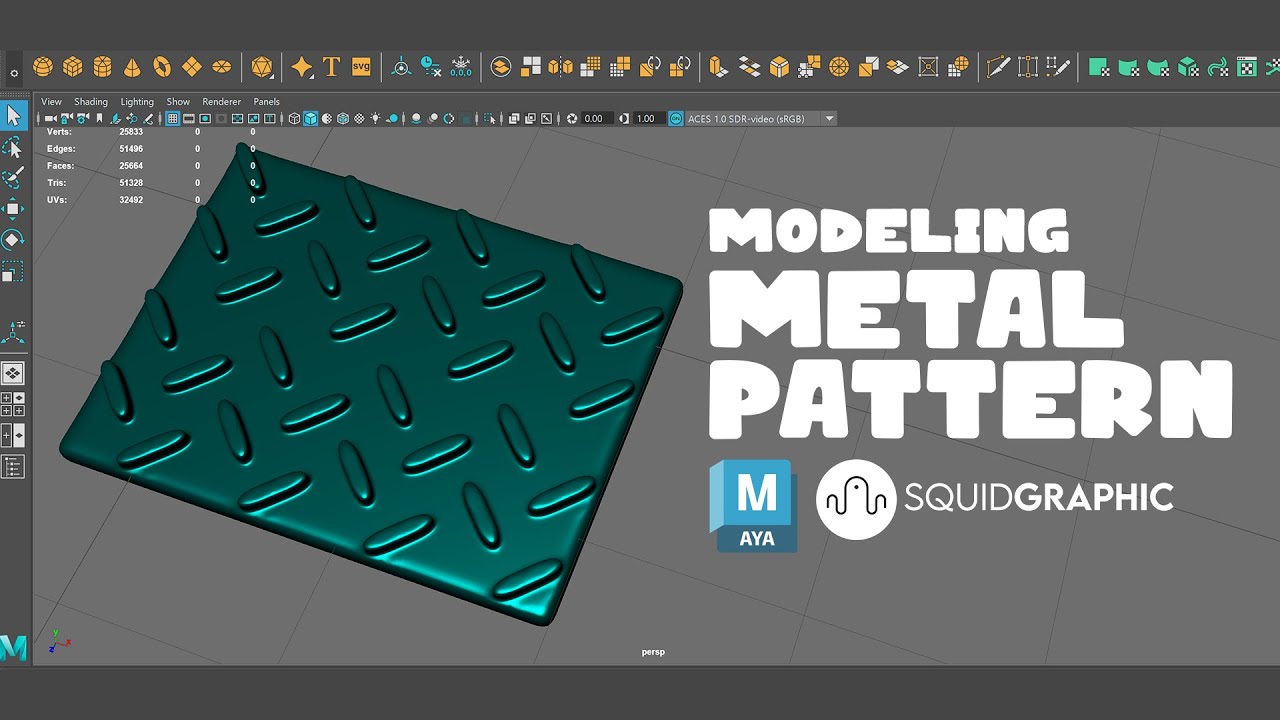 MODELING 3D METAL PATTERN AUTODESK MAYA. - YouTube