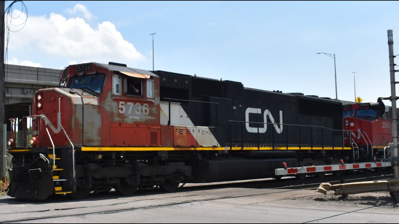 Loud & Strong - Canadian National Engine 5736 & CN 2560 at Delray - YouTube