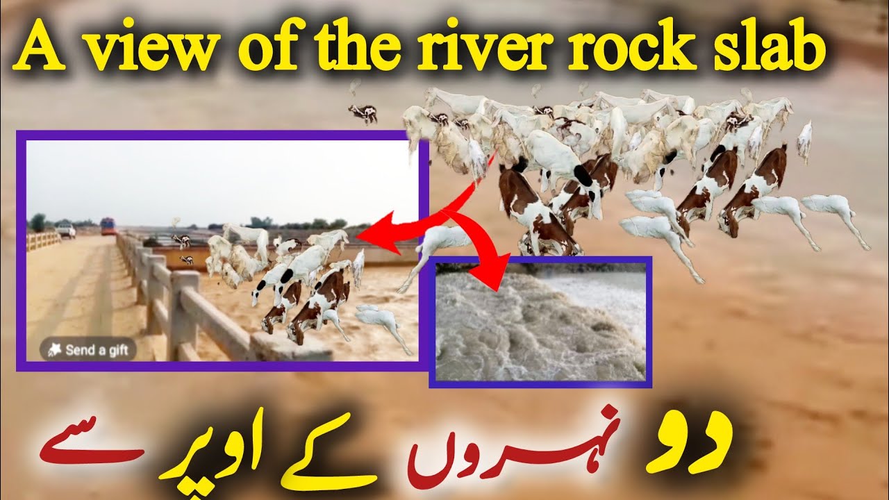 View of a river flood flowing over two canals - YouTube