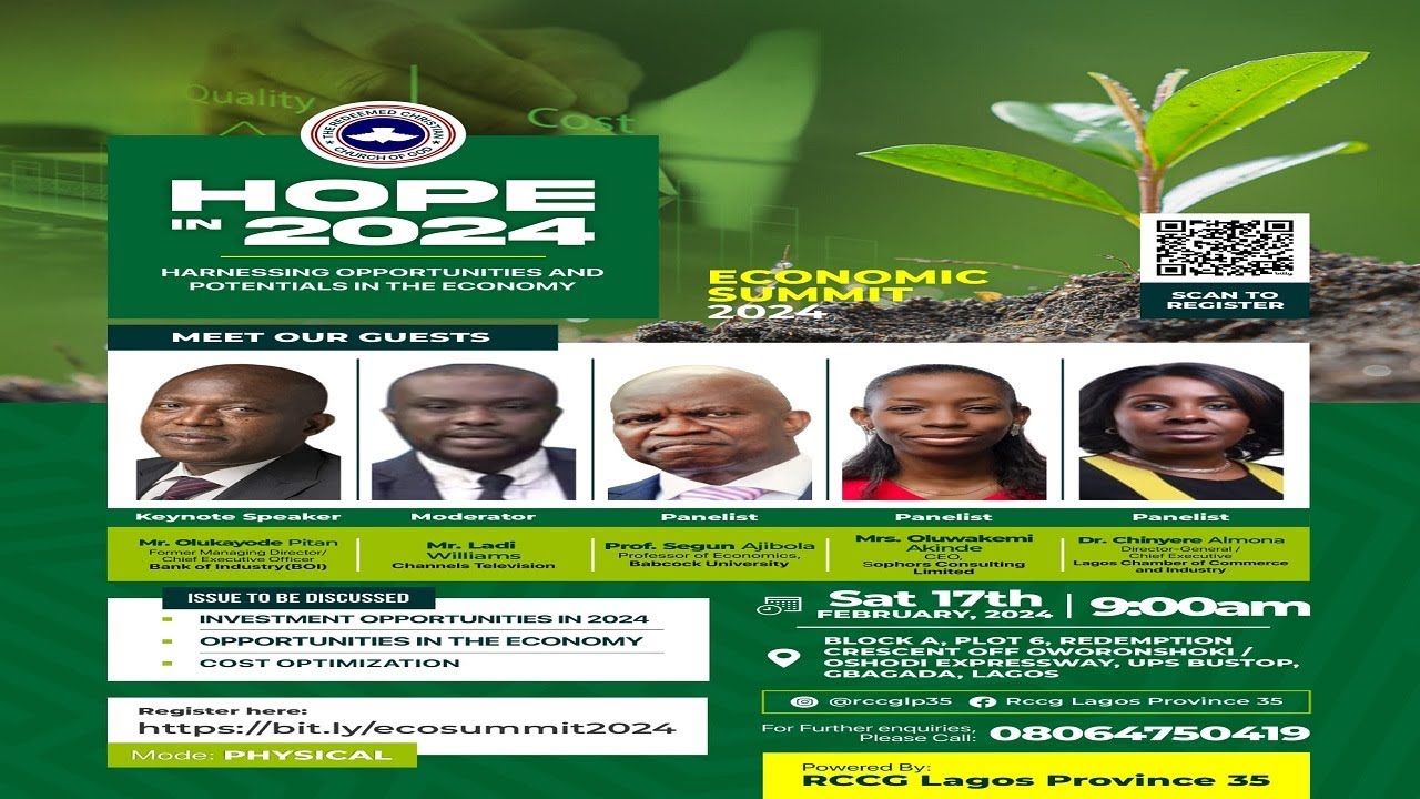 RCCG LP 35 ECONOMIC SUMMIT 2024 || SATURDAY 17TH JANUARY 2024 || HOPE ...