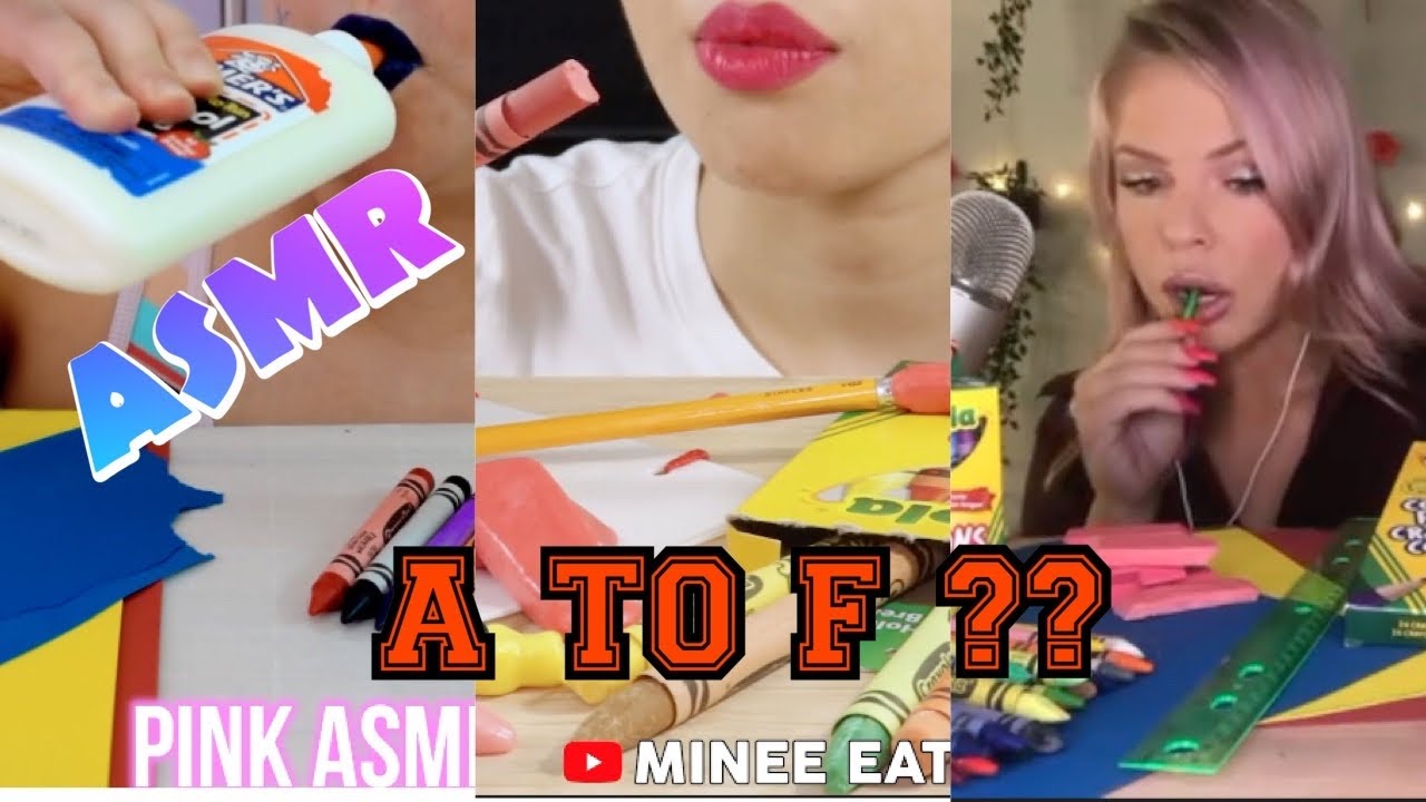 ASMR RATING EDIBLE SCHOOL SUPPLIES, ASMR eating show - YouTube