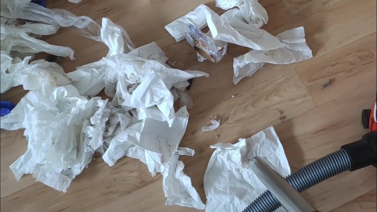 Vacuuming lot of paper - YouTube
