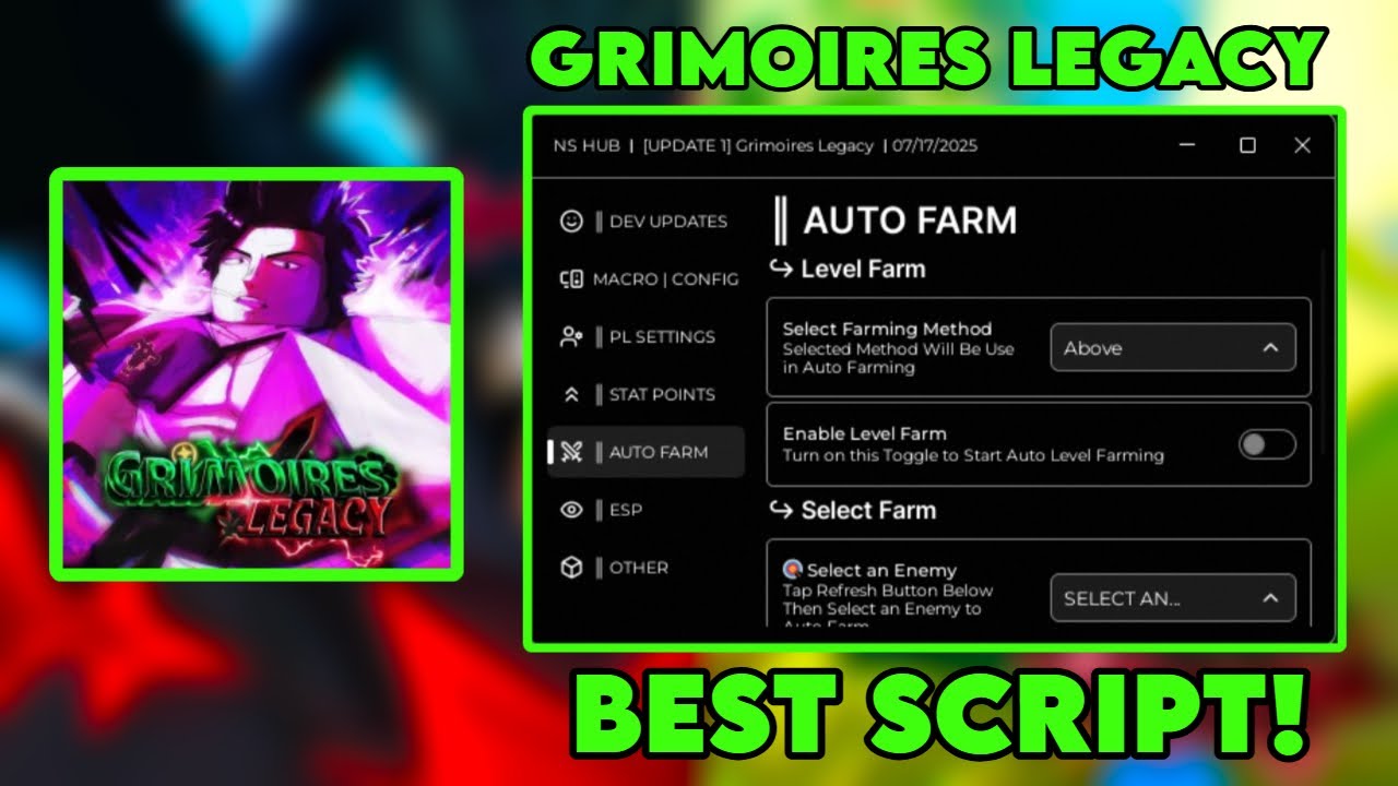 GRIMOIRES LEGACY SCRIPT | OP FARM LEVEL, AUTO QUESTS, AUTO USE SKILLS ...