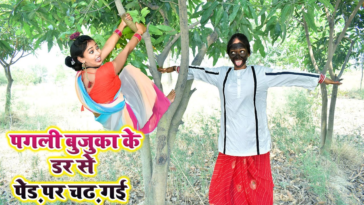 #पगली बुजुका के डर से पेड़ पर चढ़ गई || #Pagali comedy video - YouTube