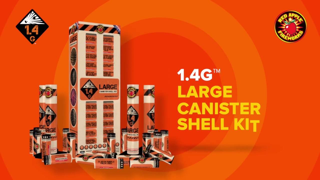 1.4G Brand Large Canister Shell Kit 24 Pack by Red Apple Fireworks ...