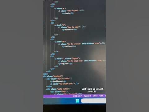 Dashboard code using HTML & CSS #css #html #balise #coding #programming #workfromhome #site ...