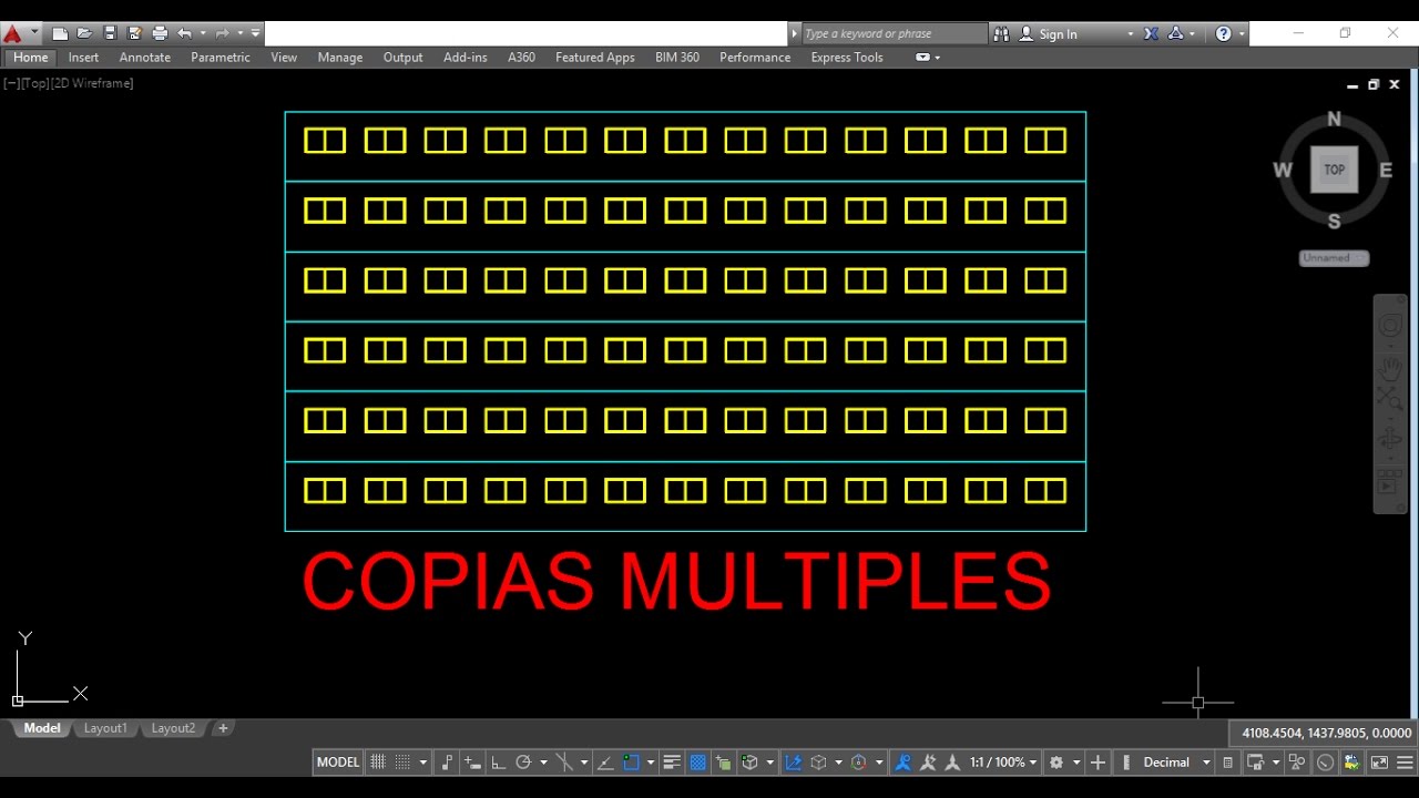 COPIAS MULTIPLES AutoCAD - YouTube
