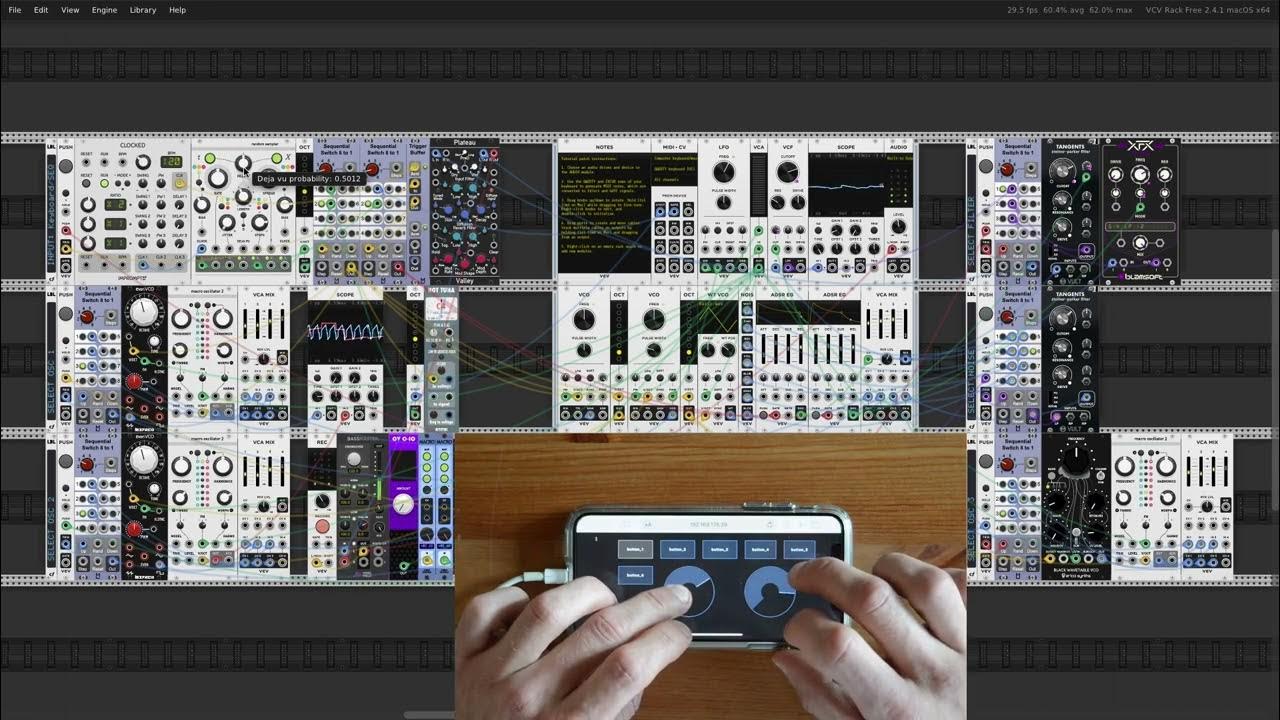 Messing around with VCV Rack and Open Stage Control | Basic Patch | using your phone as a ...