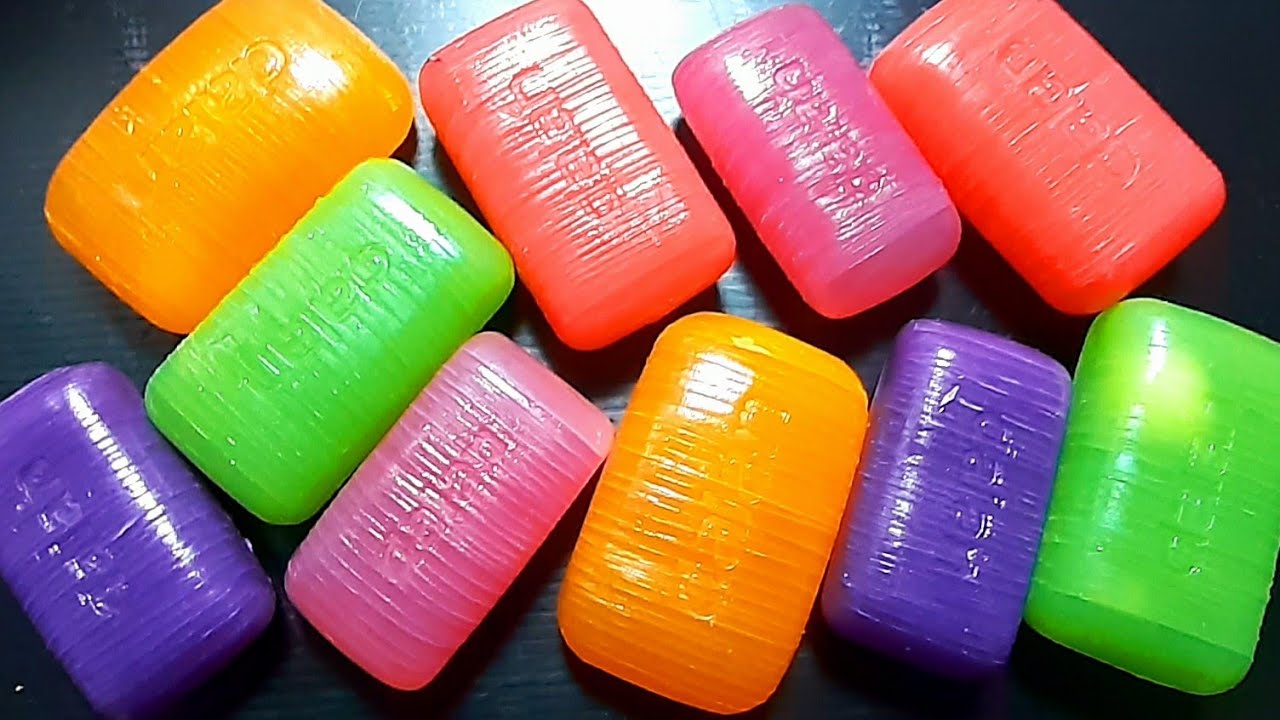 Glycerin striped soap.Soap cutting ASMR💞💞💞 - YouTube