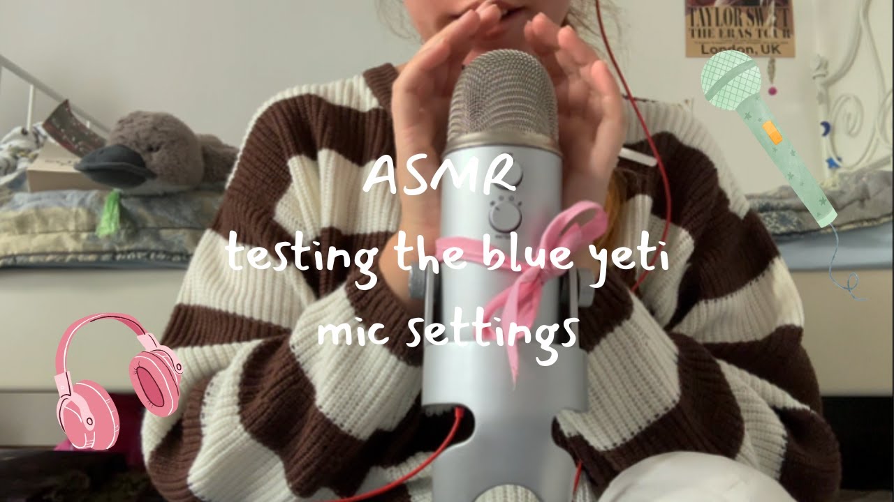 ASMR testing the blue yeti mic settings 🎧🎀⭐️ pure whispering and ...