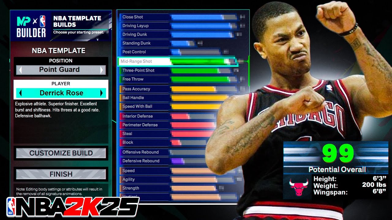 BEST DERRICK ROSE BUILD | NBA 2K25 NEXT GEN - YouTube