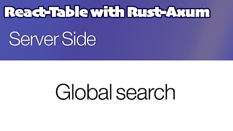 Rust Axum and React Table Server-Side - YouTube