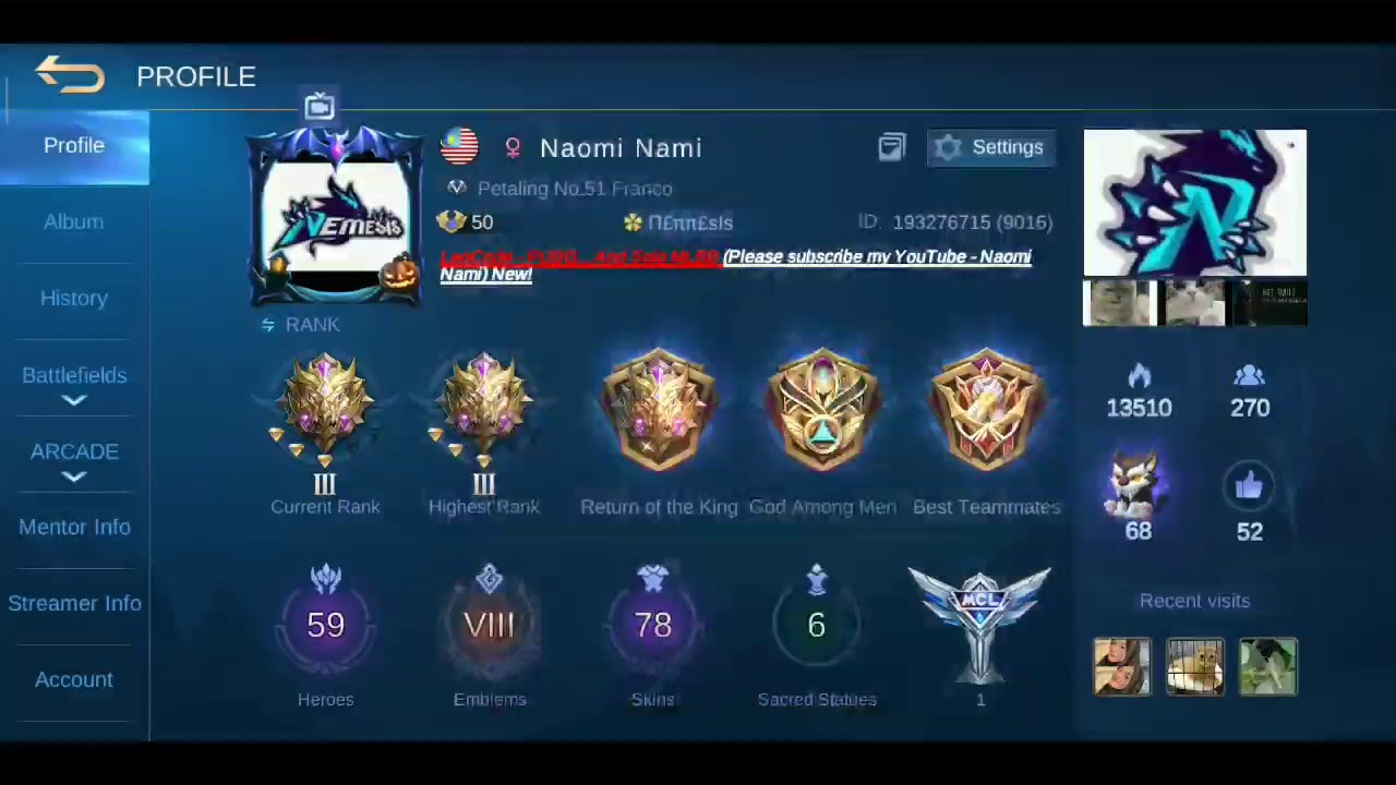 Naomi Nami - Mobile Legends (MLBB) - No more Franco till new season ...