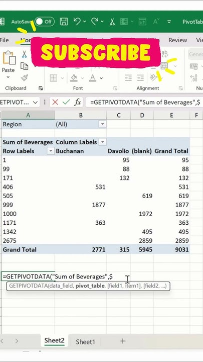 GETPIVOTDATA in Excel Explained in 3 Minutes #shorts #ytshorts #viral ...