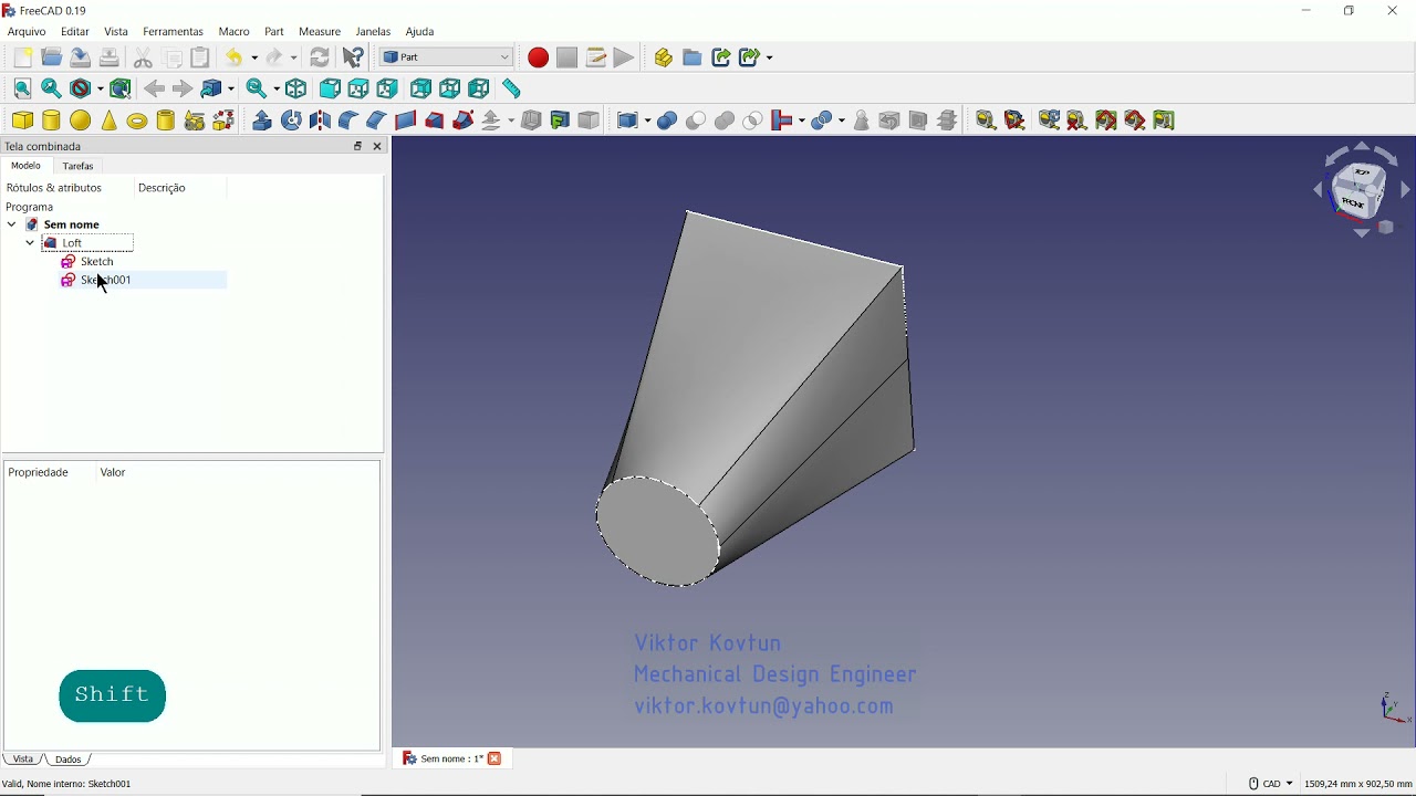 FreeCAD Simple Loft - YouTube