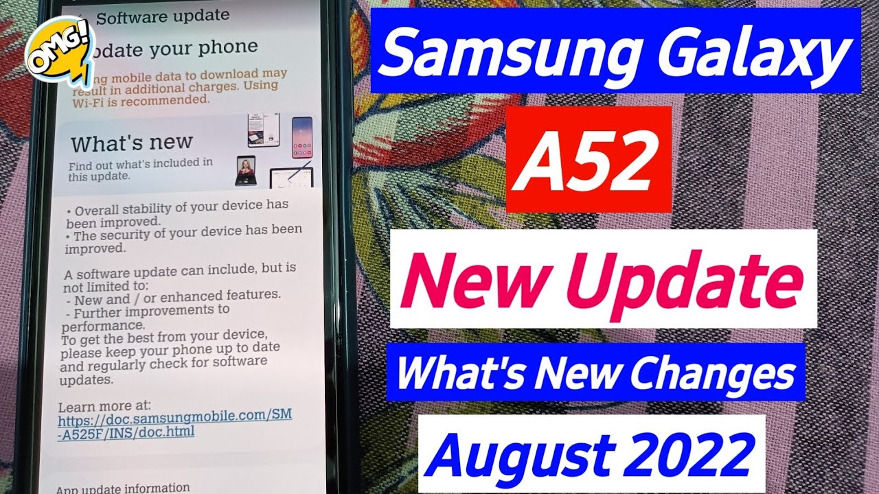 Samsung Galaxy A52 New Update August 2022 | What's New Changes ...