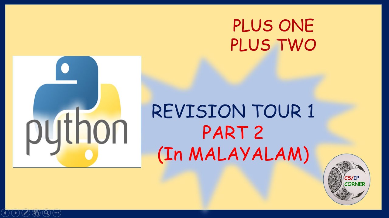PYTHON -Revision Tour 1 Part2 ( CBSE 11 & 12 )-IN MALAYALAM - YouTube