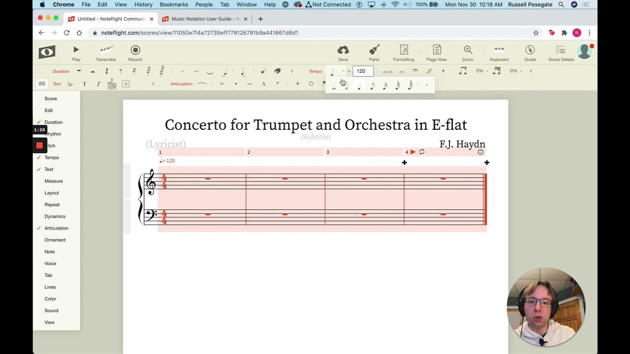 Noteflight Tutorial 1 Setting up the score - YouTube