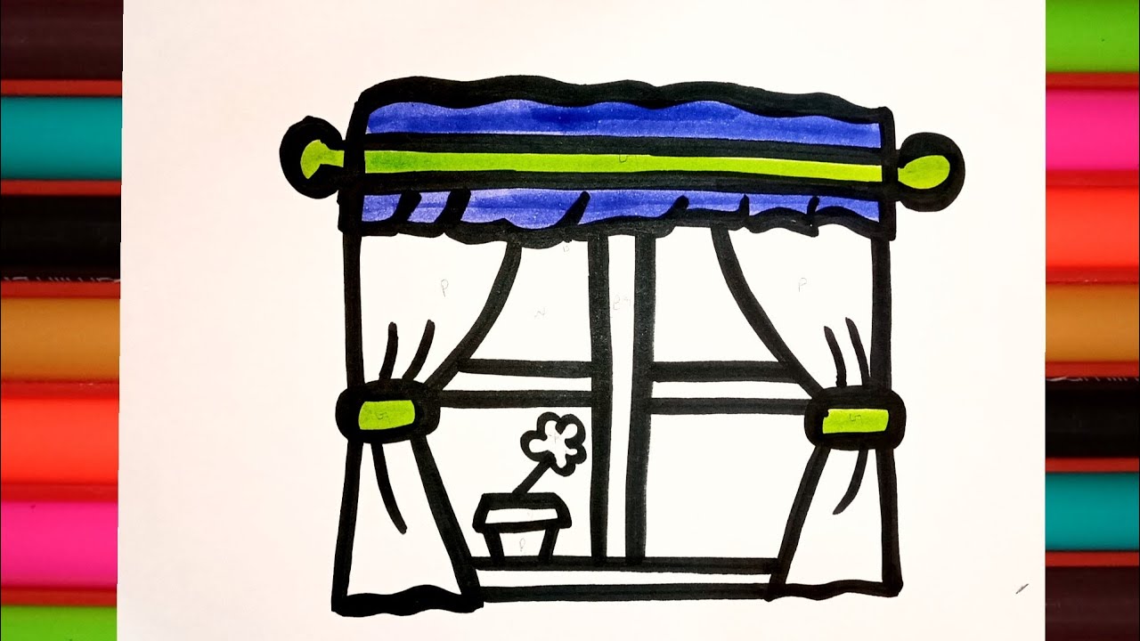 Window house Drawing, Colouring and Painting for Toddlers & kid's | How ...