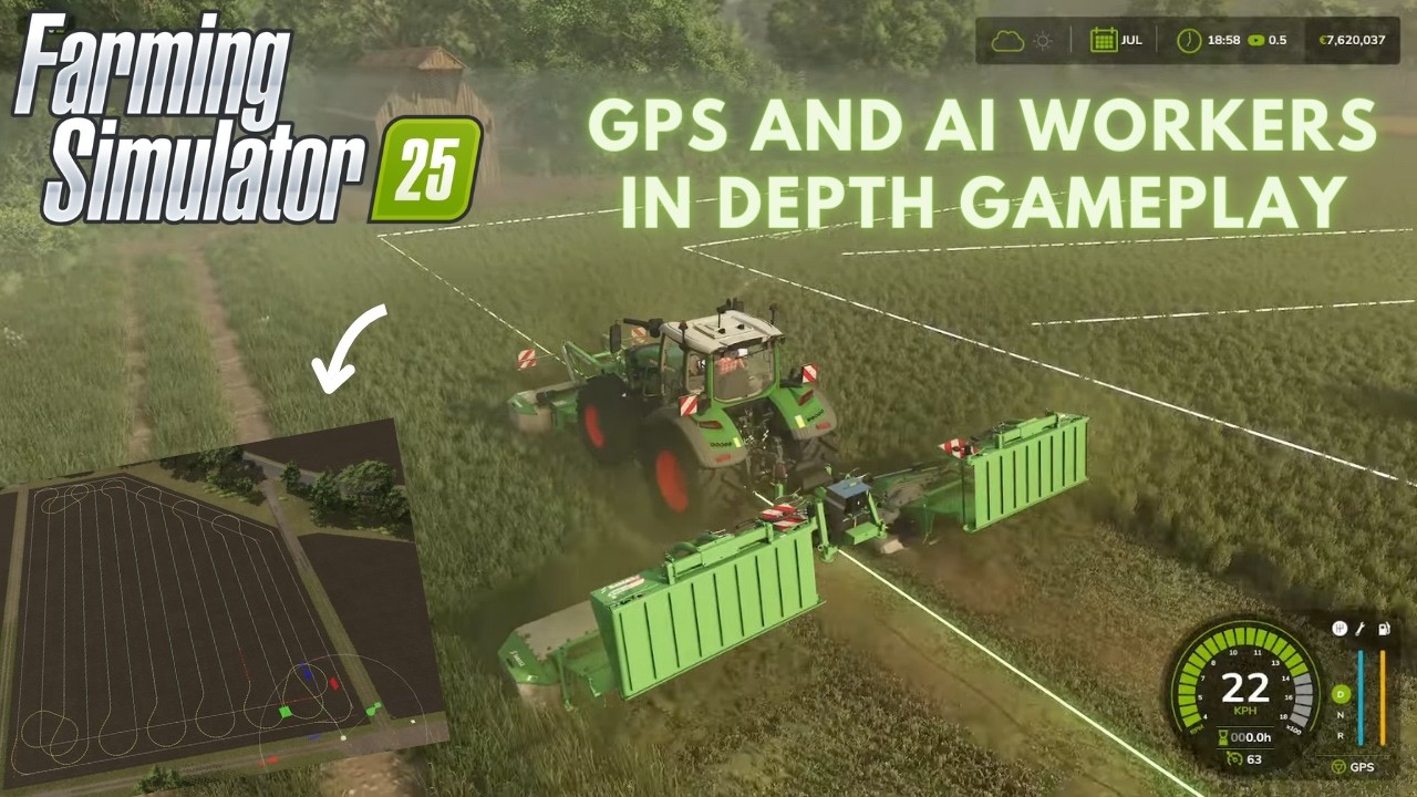 Farming Simulator 25 Gameplay GPS And New Worker System In Depth - YouTube
