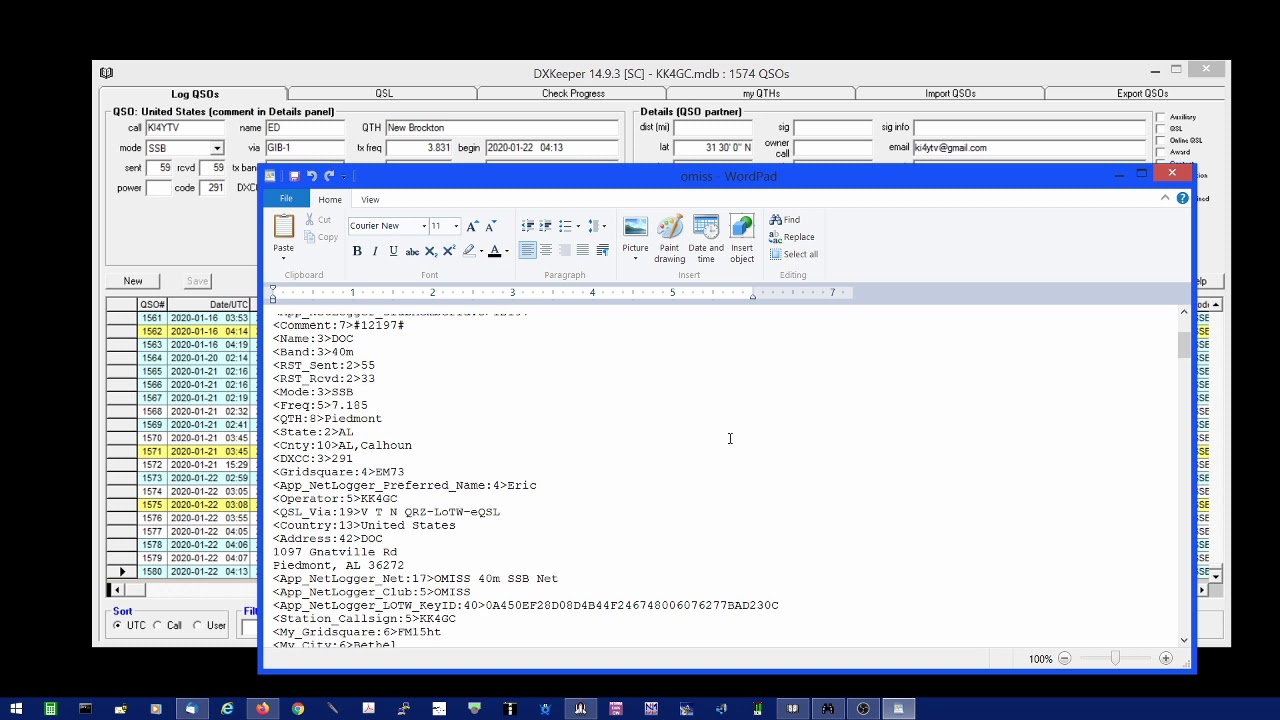 Using DXKeeper to generate WAS reports from Netlogger/OMISS - YouTube