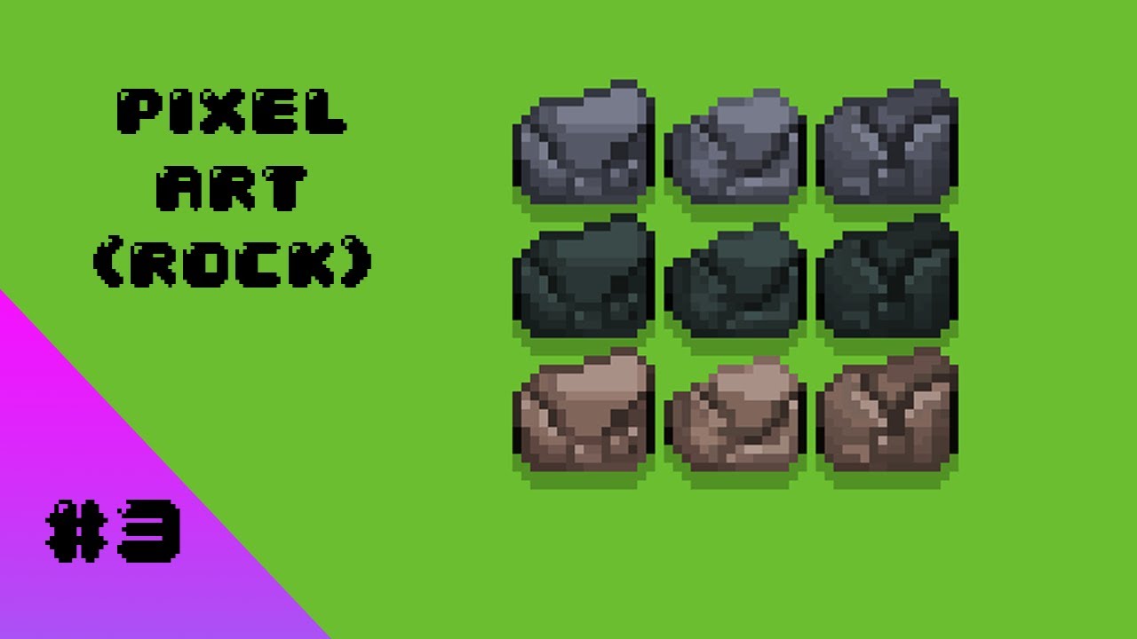 رسم صخور بالبيكسل Pixel Art Rocks Youtube