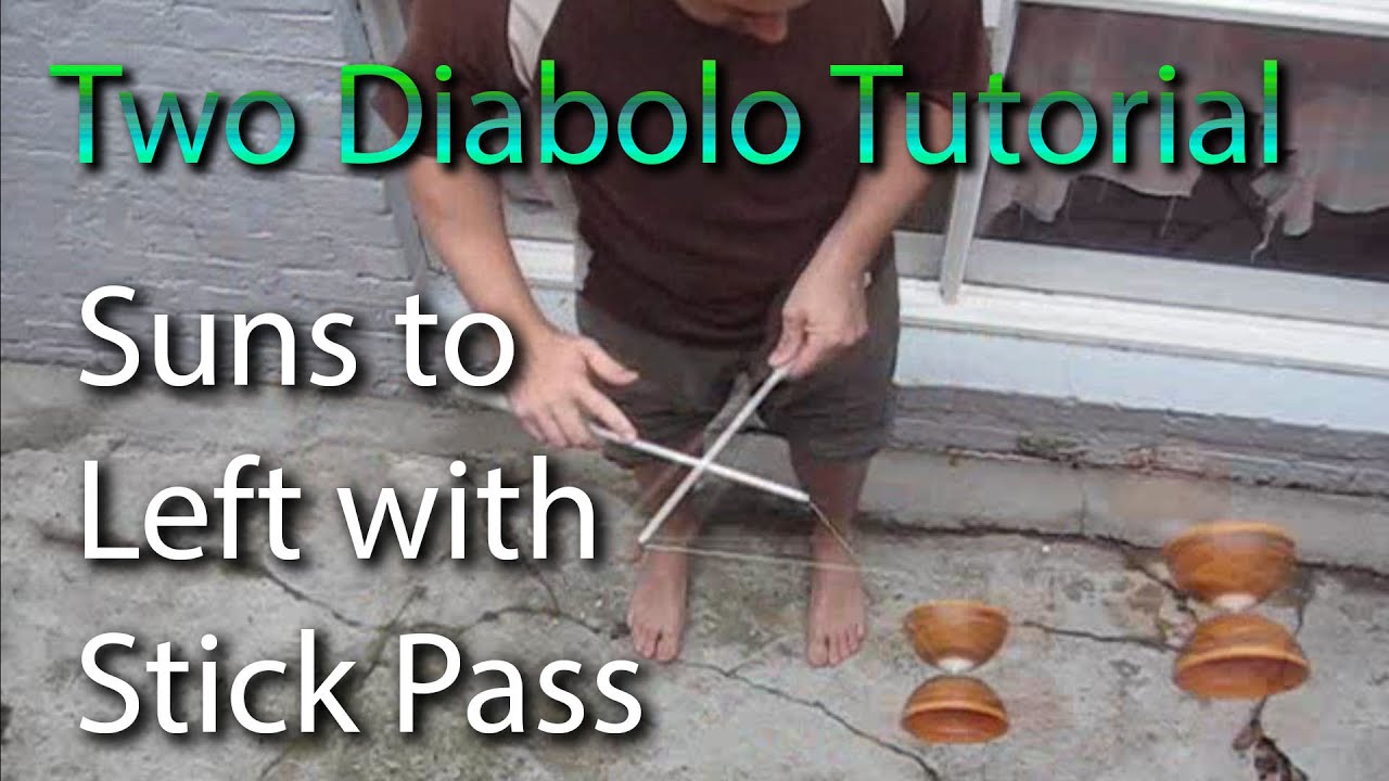 Diabolo Tutorial - Two Diabolo Suns to Left with Stick Pass - YouTube