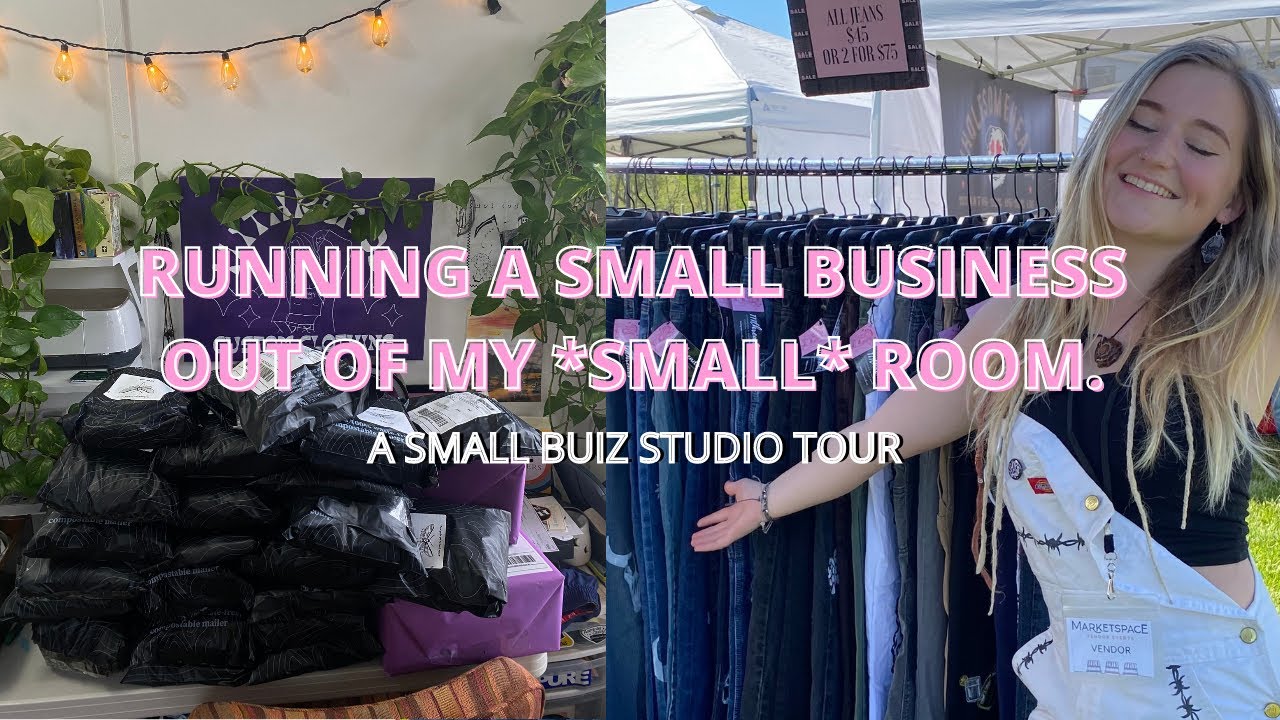 SMALL BUSINESS STUDIO TOUR || how my bedroom doubles as a studio ...