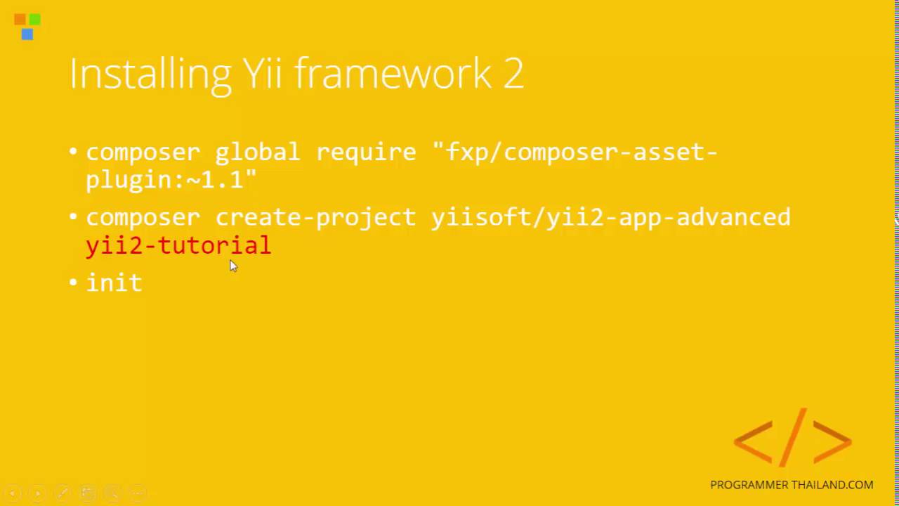 การสร้าง Project ด้วย Yii2 Advanced - YouTube