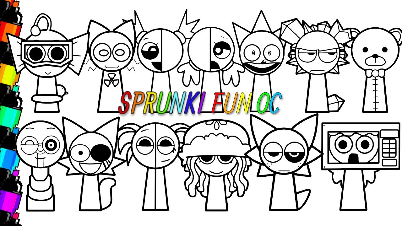 SPRUNKI New Coloring Pages | How to Color Sprunki OC, Pyramixed, Retake ...