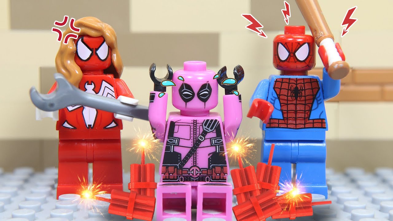 Lego Pink Deadpool Kidnap Spider Girl Failed - YouTube