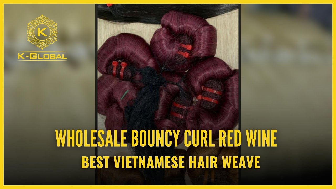Wholesale Bouncy Curl Red Wine Best Vietnamese Hair Weave | K Hair ...