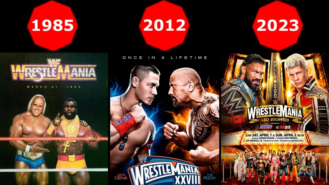 Every WWE WrestleMania Poster (1985-2023) - YouTube