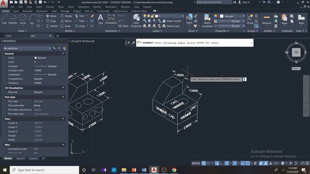 Chapter 13 - AutoCAD Isometric Drawings - Part 2 - YouTube
