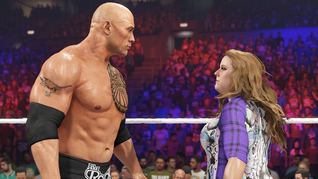 The Rock vs Piper Niven 'Doudrop' - Intergender Full Match - YouTube