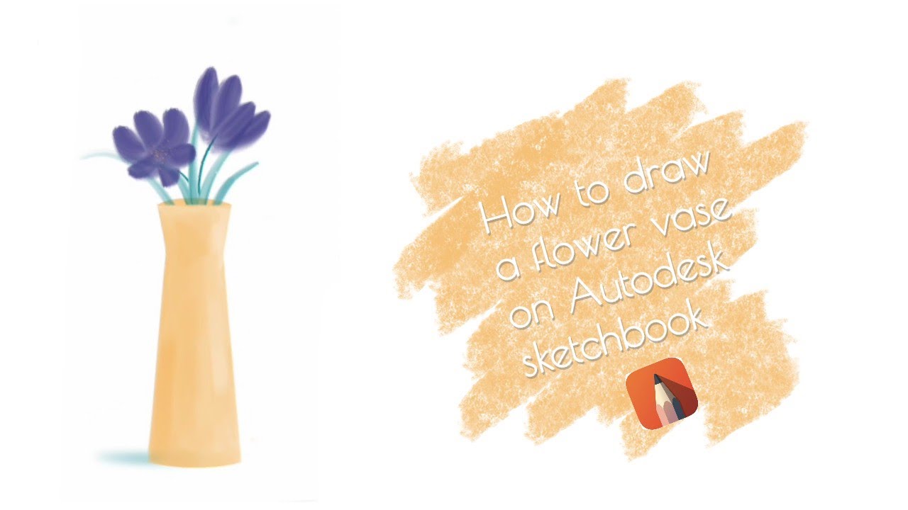 How to draw a flower vase on Autodesk sketchbook - YouTube