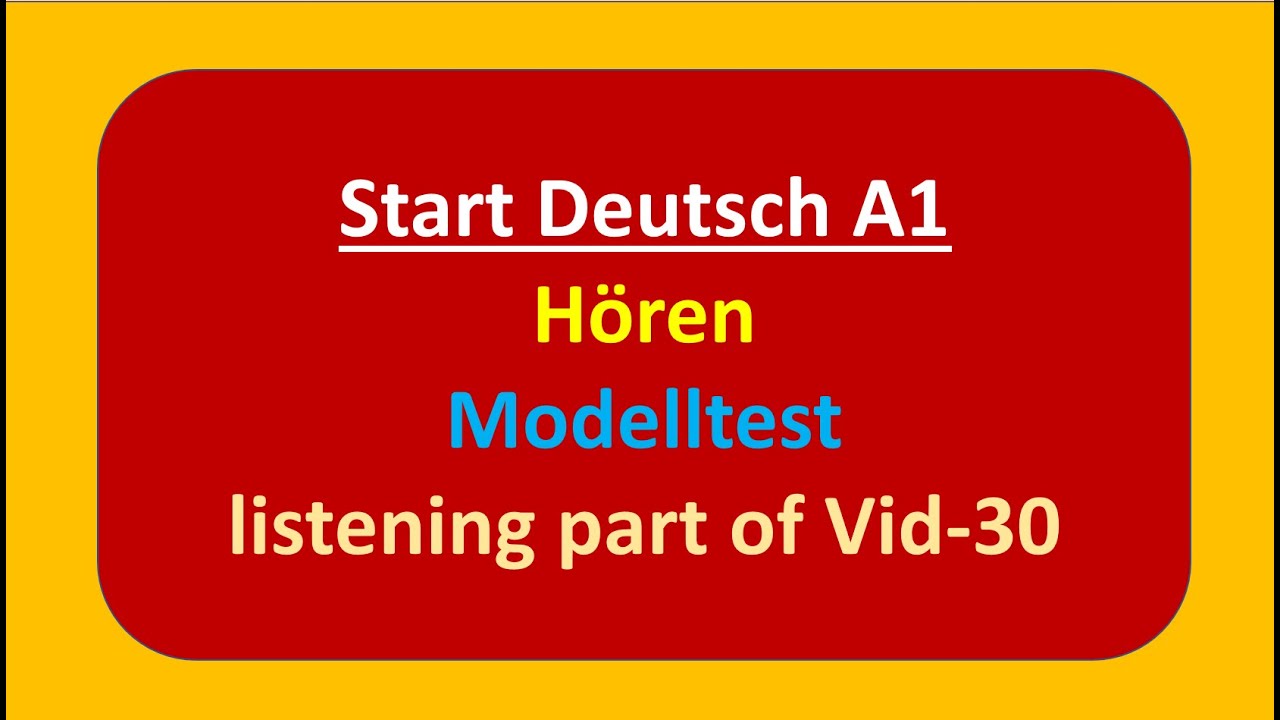Hören A1 || Start Deutsch A1 Hören modelltest mit Lösung || Vid - 31 ...