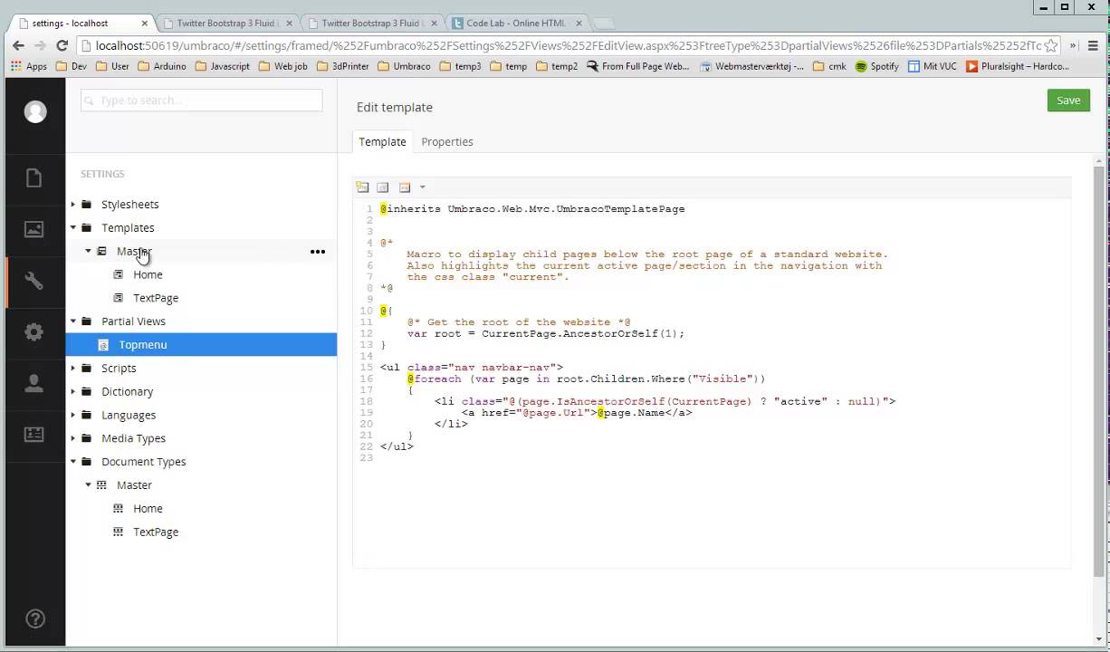 Opsætning af Umbraco Partial Views ( Ny webside #5 ) - YouTube