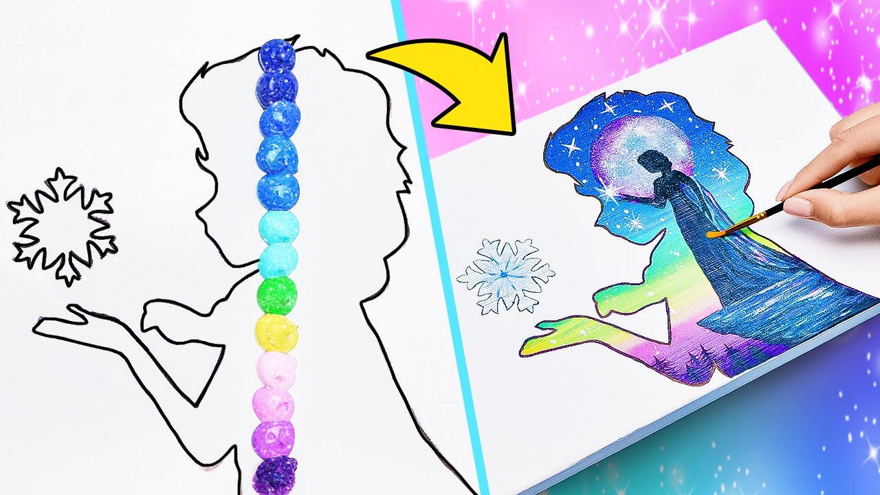 Wow Lanskap Ratu Elsa Yang Berkilau 🎨 Tutorial Melukis Akrilik Mudah ️ Youtube