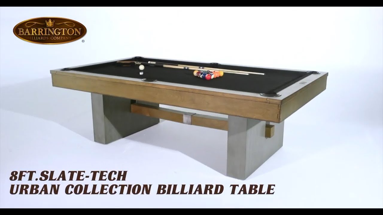 Barrington 8 Ft. Slate-Tech Urban Collection Billiard Table - YouTube